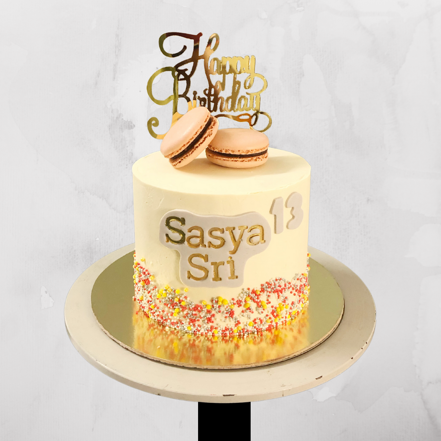 Macaron Loaded Birthday Cake